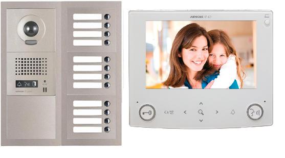 Aiphone GT-12V7 12 Apartment Multi Tenant 7" Video Intercom System Set ...
